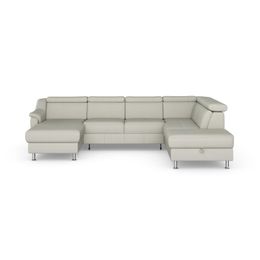 Sit & More sit&more Wohnlandschaft &raquo;Freetown U-Form&laquo; Kopfteilverstellung und Federkern, wahlweise mit Schlaffunktion wei&szlig; B/H/T: 315cm x 84cm x 216cm, NaturLEDER