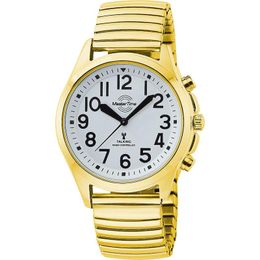MASTER TIME Damen MASTER TIME Funkuhr &raquo;Sprechende Funkuhr&laquo; Quarzuhr, Armbanduhr, Damenuhr, analog, Flexband, Zugband gold Einheitsgr&ouml;&szlig;e