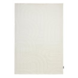 Kayoom Teppich &raquo;Cosmic 526&laquo; rechteckig 25 mm H&ouml;he Kurzflor, Modernes Muster, Fu&szlig;bodenheizungsgeeignet, Wohnzimmer wei&szlig; Polyester B : 160cm 1 Stk., 25mm, L: 