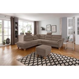 OTTO home Ecksofa &raquo;Soleo L-Form&laquo; komfortable Trapezecke mit Relaxfunktion, optional Schlaffunktion braun Luxus-Microfaser ALTARA NUBUCK (100% 