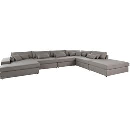 OTTO home Wohnlandschaft &raquo;Enid U-Form&laquo; 6 Teile, bestehend aus Modulen, in vielen Bez&uuml;gen, auch in Breitcord beige Baumwollmix (60% Baumwolle/40% 