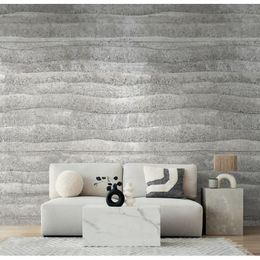 Livingwalls living walls Vliestapete &raquo;Vibes & Styles Stratora &ndash; Concrete Layers Fototapete&laquo; urban leicht strukturiert Steinstruktur mit sanften Linien und 