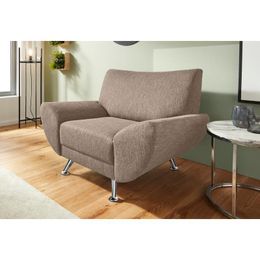 Home Affaire Sessel &raquo;Saltare elegant und komfortabel, toller Designfu&szlig;, Breite 112cm&laquo; beige Luxus-Microfaser ALCAZAR (100% Polyester);Feinstruktur (