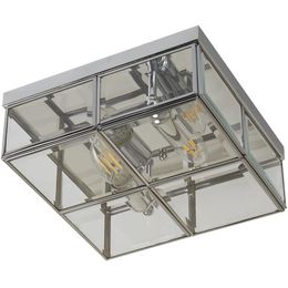 Searchlight Deckenleuchte &raquo;Pisa 2Lt Deckenleuchte - Metall und klares abgeschr&auml;gtes Glas&laquo; E14 1 Stk. H: 10cm, 1 Stk.