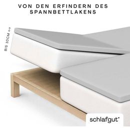 Schlafgut Spannbettlaken &raquo;Pure Split-Topper&laquo; MADE IN GREEN by OEKO-TEX grau Jersey-Elasthan, Obermaterial: 95% Baumwolle, 5% Elasthan 1 Stk., Jersey-Elasthan, 