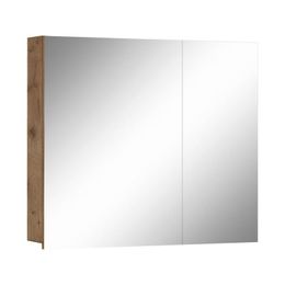 Home Affaire Spiegelschrank &raquo;Wisla&laquo; Breite 80 cm braun Holzwerkstoff Wiking Eiche, B/H/T: 80cm x 70cm x 15cm, T&uuml;ren: 2 Stk.