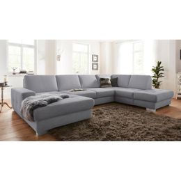 Sit & More sit&more Wohnlandschaft &raquo;Santorini U-Form&laquo; mit Federkern und Sitztiefenverstellung, wahlweise mit Schlaffunktion grau Luxus-Microfaser ALTARA NUBUCK (
