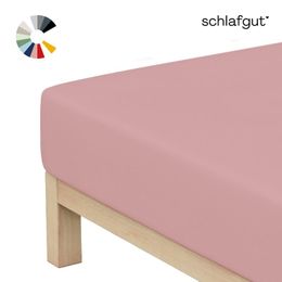Schlafgut Spannbettlaken &raquo;Basic Cotton Bettlaken, 160 g/m&sup2;, 100% Baumwolle, Spannbetttuch&laquo; Spannbettlaken bis 20 cm Matratzenh&ouml;he, b&uuml;gelfrei und pflegeleicht 