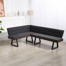 Duo Collection Eckbank &raquo;Alena&laquo; 1 Stk. tlg. beidseitig montierbar, Taschenfederkern grau Polyester B/H/T: 212cm x 81cm x 212cm, Microfaser Webstoff, langer Schenkel 