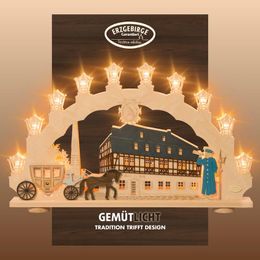 Weigla Schwibbogen &raquo;Zw&ouml;nitz, Lichterbogen aus Holz, Fachwerkhaus, Made in Germany&laquo; 1 Stk. Erzgebirge garantiert, Weihnachtsdeko Innen, Weihnachtsbeleuchtung 