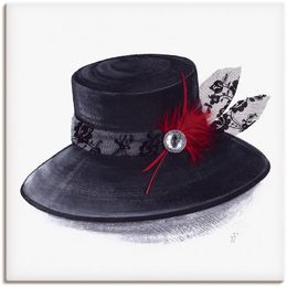 Artland Leinwandbild &raquo;Hut mit Diamant&laquo; Mode 1 Stk. tlg. auf Holzrahmen gespannt schwarz Leinwand B/H/T: 40cm x 40cm, Leinwandbild Mode quadratisch, 1 Stk.