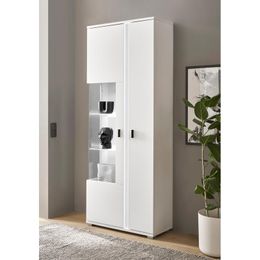 Home Affaire Vitrine &raquo;LONG ISLAND, Stauraumvitrine&laquo; 1 Stk. tlg. in moderner Trendfarbe,inklusive senkrechter Beleuchtung,Breite 80 cm wei&szlig; 