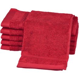 Ross Gaestehandtuecher &raquo;Rubin&laquo; 100% Baumwolle rot Frottier, Baumwolle B/L: 30cmx50cm, 6 Stk., Frottier