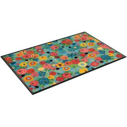wash+dry by Kleen-Tex Fu&szlig;matte &raquo;Flower Power&laquo; rechteckig 7 mm H&ouml;he bunt Polyamid B : 40cm 1 Stk., 7mm, L: 60cm