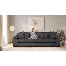 OTTO home Big-Sofa &raquo;Soft&Cosy XXL, B: 303 cm - OTTO. Verl&auml;ssliche Qualit&auml;t.&laquo; Mega-Sofa, Cord oder Chenille-Struktur, mit Federkern & 4 Zierkissen grau
