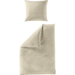 Bierbaum Bettw&auml;sche &raquo;Chic Uni&laquo; 2 Schickes Unidesign: Modern und elegant f&uuml;r jedes Schlafzimmer beige Seersucker, Obermaterial: 100% Baumwolle B/L: 