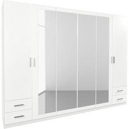 Rauch Dreht&uuml;renschrank &raquo;Dreht&uuml;renschrank Schrank Garderobe W&auml;scheschrank Schlafzimmer FLEXX&laquo; mit 4 Schubk&auml;sten wei&szlig; Holzwerkstoff B/H/T: 270cm x 210cm