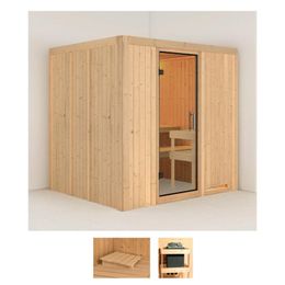 Karibu Sauna &raquo;Sodin&laquo; Set, ohne Ofen beige ohne Ofen, (ohne Ofen)