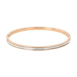 Tom Tailor Damen Tom Tailor Armreif mit Kristallglas rosa Edelstahl