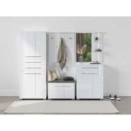 OTTO home Garderoben-Set &raquo;Piano&laquo; Set, 5 Stk. tlg. wei&szlig; Holzwerkstoff B/H/T: 228cmcm x 193cmcm x 35cmcm