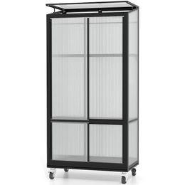Vitavia Gew&auml;chshaus &raquo;HKP4mm&laquo; Balkongew&auml;chshaus mit Stahlfundament schwarz B/H/T: 81cm x 168,2cm x 43cm