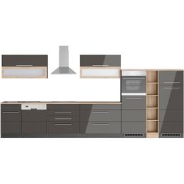 KOCHSTATION K&uuml;chenzeile &raquo;KS-Wien&laquo; Breite 440 cm, wahlweise mit E-Ger&auml;ten B/H/T: 440cm x 200cm x 60cm,mit Induktionskochfeld