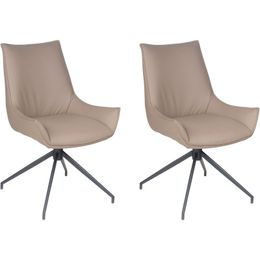 Home Affaire Esszimmerstuhl &raquo;Firenze&laquo; (Set) 2 Stk.Drehstuhl Firenze grey beige Leder B/H/T: 58cm x 91cm x 63cm, 2 Stk., Echtleder uni
