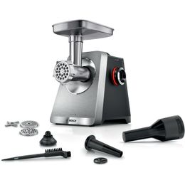 Bosch Fleischwolf &raquo;Serie 8 MFWS820M, bis zu 4,5 kg Fleisch pro Min., sp&uuml;lmaschinenfest&laquo; 800 W Edelstahl, 10-Jahre Motorgarantie, mit drei Lochscheiben