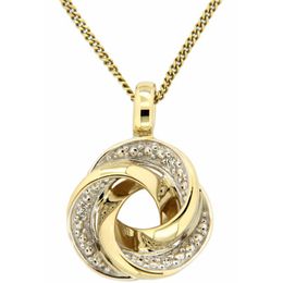 Firetti Damen Kettenanh&auml;nger &raquo;Schmuck Geschenk Gold 333 Halsschmuck Anh&auml;nger f&uuml;r Halskette Knoten&laquo; mit Brillanten gold 15 P2 = erkennbare Einschl&uuml;sse,