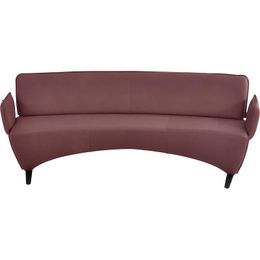 K+w Komfort & Wohnen K+W Komfort & Wohnen Polsterbank Leicht abgerundete Segmentbank im hochwertigen Leder, mit Armlehnen rot B/H/T: 216cm x 87cm x 66cm, Leder