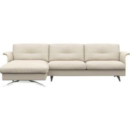 FLEXLUX Ecksofa &raquo;Glow, super bequem durch hochwertigem Sitzaufbau mit Federkern, L-Form&laquo; Modernes skandinavisches Design wei&szlig; 100% Echteder B/H/T: 