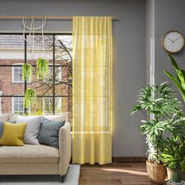 Neutex for you! Vorhang &raquo;Libre-ECO&laquo; Stangendurchzug 1 Stk. tlg. gelb Jacquard, Polyester 245cm, Stangendurchzug, 142cm