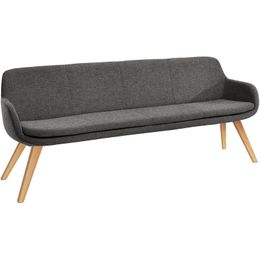 Musterring Essbank &raquo;Tavia&laquo; Stativgestell aus Eiche bianco massiv, Breite 180, 200 oder 220 cm grau 100% PES B/H/T: 200cm x 87cm x 66cm, Chenille