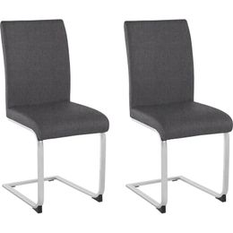 OTTO home Freischwinger &raquo;Charissa&laquo; (Set) 2 Stk.Bezug in verschiedenen Qualit&auml;ten, maximale Belastbarkeit 120 kg grau Holzwerkstoff, Metall B/H/T: 44cm
