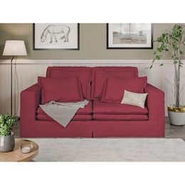 Home Affaire 3-Sitzer &raquo;ALISSAS BIS mit vielen Kissen, Biesen an den Kissen,&laquo; Hussen-Optik, kleine Taschen an der Seite zum Verstauen rot 92% Polyester