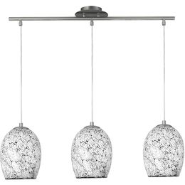 Searchlight Pendelleuchte &raquo;Crackle 3Lt Pendelleuchte - Satinsilber und Wei&szlig;&laquo; E27 1 Stk. H: 25cm, 1 Stk.