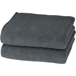 Ross Handt&uuml;cher &raquo;Sensual 9000&laquo; mit Aloe-Vera-&Ouml;l veredelt grau Frottier, Obermaterial: 100% Baumwolle B/L: 50cmx100cm, 2 Stk., Frottier