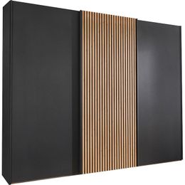 Wiemann Kleiderschrank &raquo;Denver&laquo; hochwertige Beschl&auml;ge grau Holzwerkstoff Graphit-Dekor, B/H/T: 278,9cm x 217cm x 67cm, T&uuml;ren: 3 Stk.