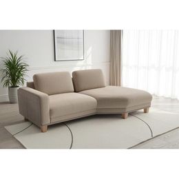 Sit & More sit&more Ecksofa &raquo;Concept&laquo; Modernes Sofa in drei Fu&szlig;farben zur Auswahl beige 100% Polyester B/H/T: 237cm x 84cm x 126cm, Longchair rechts,mit Fu&szlig; 