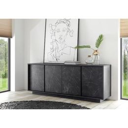 Home Affaire Sideboard &raquo;Carrara&laquo; grifflos grau B/H/T: 180cm x 79cm x 43cm, 4 Stk.