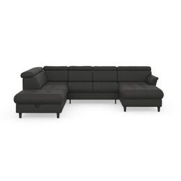 Sit & More sit&more Wohnlandschaft &raquo;Marano U-Form&laquo; inklusive Kopfteilverstellung, optional Schlaffunktion & Bettkasten grau 100% Polyester B/H/T: 304cm x 216cm, 