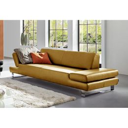 W.Schillig 3-Sitzer &raquo;taboo Designsofa mit hohem Sitzkomfort, Breite 232cm, Sitztiefe 59cm&laquo; mit Normaltiefe, inklusive Armlehnenverstellung gelb 