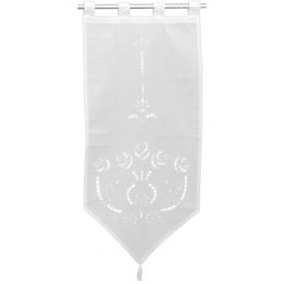HOSSNER - ART OF HOME DECO Scheibengardine &raquo;Ortler&laquo; Schlaufen 1 Stk. tlg. wei&szlig; Baumwolle 60cm, Schlaufen, 40cm