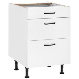 Optifit Unterschrank &raquo;Elga&laquo; mit Soft-Close-Funktion, h&ouml;henverstellbare F&uuml;&szlig;e, Breite 60 cm wei&szlig; Holzwerkstoff wei&szlig;, B/H/T: 60cm x 87cm x 58,4cm, 