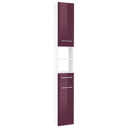 Welltime Hochschrank &raquo;Venedig&laquo; Badm&ouml;bel in verschiedenen Farben erh&auml;ltlich lila B/H/T: 25cm x 180cm x 20cm, Schubladen: 1 Stk. T&uuml;ren: 2 Stk.