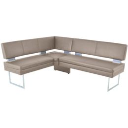 K+w Komfort & Wohnen K+W Komfort & Wohnen Eckbank langer Schenkel links oder rechts, mit dekorativen Distanzhalter grau B/H/T: 158cm x 89cm x 199cm, Leder Longlife BRONCO,