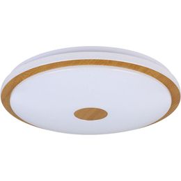 Eglo Deckenleuchte &raquo;LANCIANO 1&laquo; LED-Modul 1 Stk. Kaltwei&szlig; Neutralwei&szlig; Warmwei&szlig; Deckenleuchte in wei&szlig; und braun aus Stahl, Holz - 35W braun &Oslash; 48cm H: 