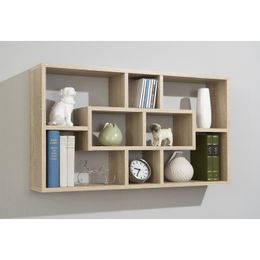 FMD Wandregal &raquo;Lasse&laquo; braun Holzwerkstoff B/H/T: 85cm x 47,5cm x 16cm, 8 Stk. offene F&auml;cher