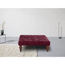 OTTO home Polsterhocker &raquo;Chesterfield&laquo; mit Knopfheftung, auch in Leder rot 100% Polyester B/H/T: 90cm x 35cm x 90cm, Luxus-Microfaser weich