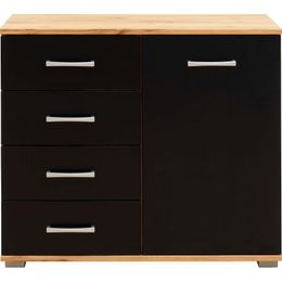 Priess Kombikommode &raquo;Barcelona mit 4 Schubk&auml;sten und T&uuml;r in 6 Farben&laquo; schwarz Holzwerkstoff B/H/T: 82cm x 71cm x 38cm, 4 Stk.